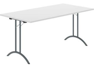 8697837516570 - Select Klapptisch Rechteck Doppel-T-Fußgestell Spezial-Klappbeschlag & Bodenausgleich B 1600 x T 800 x H 720 mm lichtgrau anthrazit
