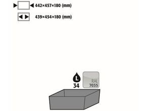 4250101138423 - Bodenauffangwanne Stawa-R für asecos Sicherheitsschränke der Q30 Q90 S90 und K90 Serie Stahlblech lichtgrau B 442 x T 507 x H 171 mm 33 l