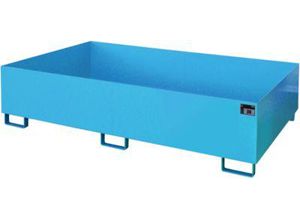 4052462030978 - eurokraft pro Regal-Bodenwanne 1000 l Auffangvolumen LxBxH 2150 x 1300 x 505 mm ohne Gitterrost blau lackiert
