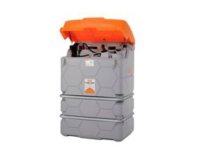 4052886329443 - Schmierstofftankanlage CUBE Outdoor Premium 230 V Elektropumpe 15 m Schlauch Klappdeckel 1000 l Volumen