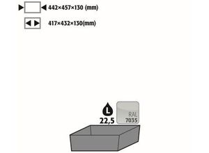 4250101138416 - Bodenauffangwanne Stawa-R für asecos Sicherheitsschränke der Q30 Q90 S90 und K90 Serie Stahlblech lichtgrau B 442 x T 507 x H 127 mm 22 l