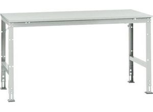 4045916070583 - AU40917035 Arbeits-Grundtisch UNIVERSAL Standard mit Melaminplatte BxTxH = 1750 x 1000 x 760-870 mm Lichtgrau (RAL 7035)