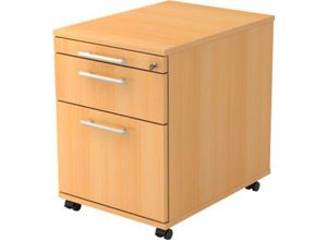 4032062002322 - Rollcontainer 1 Schub 1 Utensilienauszug Hängeregistraturauszug B 428 x T 580 x H 590 mm Buche-Dekor