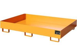 4052462030619 - eurokraft pro Regal-Bodenwanne 240 l Auffangvolumen LxBxH 1750 x 1300 x 250 mm ohne Gitterrost orange lackiert