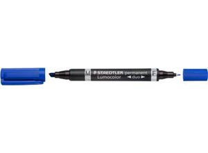 4007817348413 - Permanentmarker Lumocolor duo 348-3 Pack blau 06mm+15mm Rundspitze 4007817348413 Staedtler (Lumocolor) 10 Stück