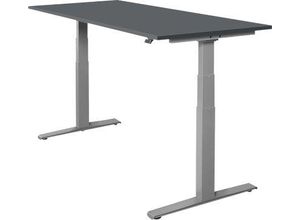 4250510813850 - Select Schreibtisch SET UP elektrisch höhenverstellbar Rechteck T-Fuß B 1800 x T 800 x H 645-1290 mm graphit weißaluminium