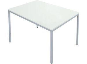 4251898823349 - Pure Stahlrohrtisch Rechteck Quadratrohrfuß B 1200 x T 800 x H 720 mm lichtgrau weißaluminium