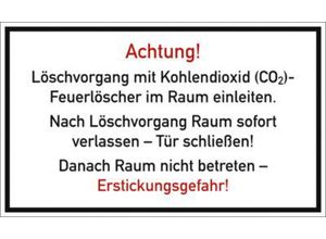 4060081052059 - moedel Warnschild „Löschvorgang mit CO2-Feuerlöscher im Raum“ gemäß DGUV 205-034 L 150 x B 250 mm Folie weiß-rot-schwarz