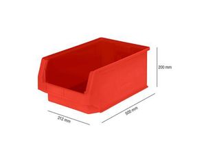 4052939530833 - Sichtlagerkasten SSI Schäfer Serie PROFI LF 532 Polypropylen L 500 x B 312 x H 200 mm 235 l rot