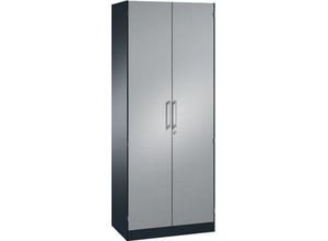 4050646259580 - Flügeltürenschrank ASISTO Höhe 1980 mm Breite 800 mm 4 Fachböden schwarzgrau weißaluminium C+P
