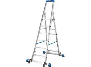 4009199127303 - Krause - stabilo Stufen-StehLeiter fahrbar mit Traverse 1x6 Stufen
