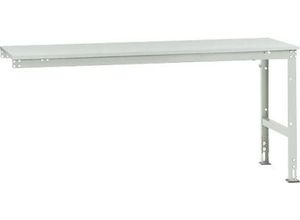 4045916001013 - AU61177035 Arbeits-Anbautisch UNIVERSAL Standard mit Kunststoffplatte BxTxH = 2000 x 800 x 760-870 mm Lichtgrau (RAL 7035)