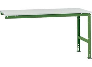 4045916072686 - AU60916011 Arbeits-Anbautisch UNIVERSAL Standard mit Melaminplatte BxTxH = 1750 x 1000 x 760-870 mm Resedagrün (RAL 6011)