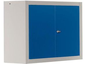 4051273646224 - Select Wandschrank MS 750 zweitürig mit Zwischenboden B 750 x T 320 x H 600 mm Stahl weißaluminium enzianblau