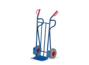 4250448505674 - Stahlrohr-Sackkarre bis 250 kg luftgefüllte Räder Sicherheitsgriffe H 1250 x B 600 x T 450 mm enzianblau RAL 5012