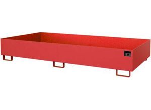 4052462040861 - eurokraft pro Regal-Bodenwanne 540 l Auffangvolumen LxBxH 2650 x 1300 x 300 mm ohne Gitterrost feuerrot