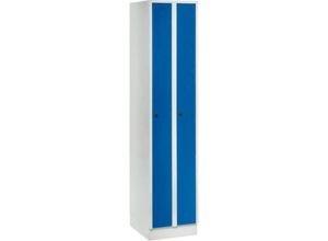 4250618220741 - Raumspargarderobe Abteilbreite 200 mm abschließbar 2 Abteile enzianblau