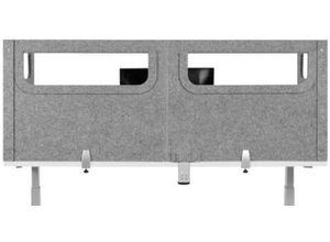 8719274674726 - Schreibtisch-Akustik-Trennwand BE Safety Screen U-Form mit Acrylfenster Dicke 10 mm B 140 x T 80 x H 60 mm hellgrau