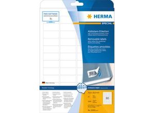 4008705100038 - HERMA Ablösbare Etiketten A4 356x169 mm weiß Movables ablösbar Papier matt 2000 St - Weiß - Selbstklebendes Druckeretikett - A4 - Papier - Laser Inkjet - Entfernbar