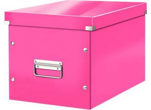 4002432117147 - - Archivbox Click & Store wow Cube l 32 x 31 x 36 cm (b x h x t) din A4 ohne Archivdruck Graukarton Polypropylenfolie laminiert pink