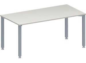 4251898816242 - Genius Konferenztisch MODENA FLEX Rechteck 4-Fuß Quadratrohr B 1600 x T 800 x H 720-840 mm lichtgrau weißaluminium RAL 9006