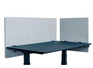 4260563729473 - Schreibtisch-Trennwand Luxor für Plattenstärke bis 40 mm Klammerbefestigung ca 6 kg B 1200 x T 20 x H 600 mm recycelte Materialien hellgrau