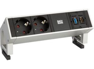 4057298176913 - Steckdosenleiste DESK 2 2x Schuko 1x HDMI 20 1x USB 30 Gerätezuleitung 3 m inkl Haltewinkeln B 197 x T 70 x H 90 mm