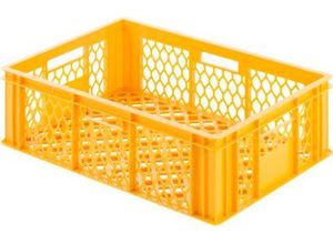 4026698004218 - Euro Box Bäcker- und Cateringkasten (Gläserkasten) lebensmittelecht Inhalt 357 L durchbrochene Version gelb-orange