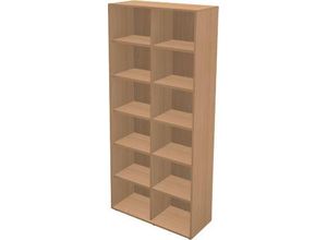 4251898807615 - Genius Regal TETRIS WALL 6 Ordnerhöhen B 1000 x T 420 x H 2250 mm Buche-Dekor