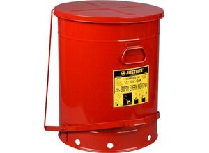 0697841002500 - Sicherheitsbehälter selbstschließender Deckel Bodenrand mit Öffnungen mit Fußpedal Stahlblech Ø 460 x H 600 mm 80 l rot