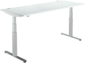 4250510860748 - Select Schreibtisch DRIVE UP 2 elektrisch höhenverstellbar Rechteck T-Fuß B 1800 x T 800 x H 630-1290 mm lichtgrau weißaluminium