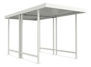 4250366533285 - Überdachungssystem Modell Leipzig doppelseitig Grundeinheit B 2250 mm grauweiß