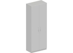 4051273728395 - Genius Garderobenschrank TETRIS SOLID 6 OH 1 Fachboden Kleiderstange abschließbar B 800 x T 412 x H 2239 mm weißalu lichtgrau