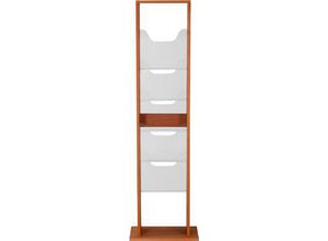 8698473819100 - Update Display Boden-Prospektständer WoodMagazine 10 x DIN A4 doppelseitig Buchenholz Acrylglas freistehend Buche