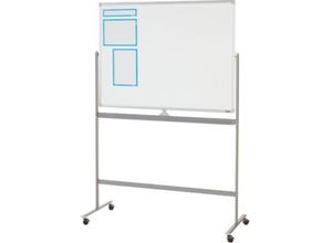 4251898827781 - Select Mobiles Whiteboard 2-seitig nutzbar weiß lackiert drehbare Tafel 4 Lenkrollen H 900 x B 1200 mm + 3-teiliges Magnetrahmenset