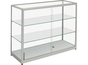 4260222861155 - Stand-Präsentationsvitrine stabiler Aluminium-Rahmen 1500 x 400 x 910 mm