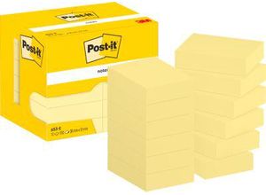 4064035065904 - POST-IT Haftnotizen 653 51 x 38 mm selbsthaftend wiederablösbar cellophanfrei verpackt 12 x 100 Blatt gelb