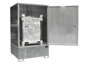 4052462026520 - Gefahrstoffschrank BAUER GS-4 Stahlblech unterfahrbar für 1 x 1000 l IBC B 1475 x T 1460 x H 2410 mm verzinkt