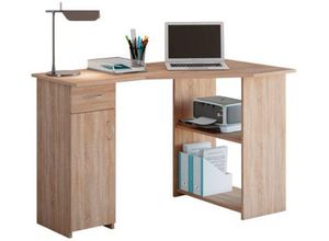 4051814365966 - Eckschreibtisch Winkel rechts 2 Regalfächer & 1 Schrank mit Schubfach B 1180 x T 770 x H 760 mm Sonoma Eiche