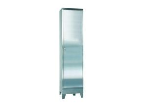 4260336541431 - Edelstahl-Vitrinenschrank 1-türig mit 4 Füßen B 500 x T 400 x H 2000 mm