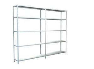 4004514122353 - Steckregal Stecksystem Grund- und Anbauregal Regale Metall weiß 2000x2400x350 mm 10 Böden Gr B H T 240 cm x 200 cm x 35 cm weiß Werkstatt-Regale