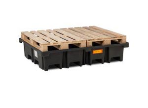 4052886425909 - PE-Palettenauffangwanne CEMO 425 4 für 2 Europaletten quer L 1670 x B 1270 x H 360 mm 425 l für 4 x 200 l Fässer ohne Gitterrost