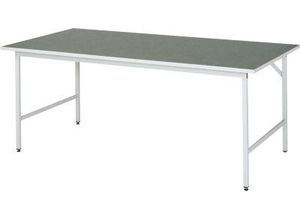 4040376813152 - Rau Arbeitstisch Jerry manuell höhenverstellbar 25 mm Spanplatte mit Linoleumbelag bis 300 kg B 2000 x T 1000 x H 800-850 mm hellgrau lichtgrau