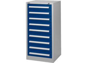 4051273046284 - Select Schubladenschrank SF 90 9 Schübe weißaluminium RAL 9006 einzianblau RAL 5010