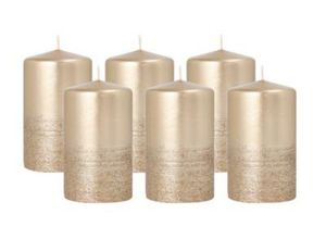 4062829029682 - Stumpenkerze Safe Candle bis zu 36 h selbstlöschend Ø 60 x H 100 mm Paraffin gold 6 Stück