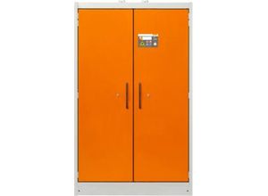 4052886474556 - Cemo Sicherheitsschrank Typ 90 PROline 12 20 selbstschließende Türen B 1200 x T 600 x H 1950 mm 66 Liter grau orange