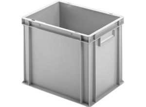 4026698015658 - Ringoplast Kunststoffkasten Serie Unista M320 geschlossene Griffmulde verrippter Boden L 400 x B 300 x H 320 mm grau