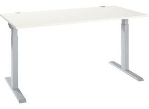 4251898819755 - Select Schreibtisch ERGO-T 20 Rechteck T-Fuß B 1600 x T 800 x H 675-895 mm weiß weißalu