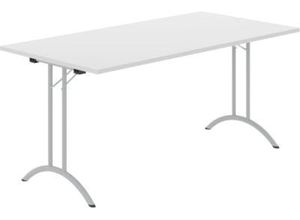 8697837516563 - Select Klapptisch Rechteck Doppel-T-Fußgestell Spezial-Klappbeschlag & Bodenausgleich B 1600 x T 800 x H 720 mm lichtgrau alusilber