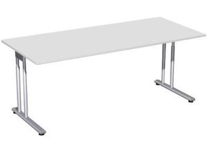 4038933481463 - Schreibtisch PALENQUE C-Fuß Rechteck B 1800 x T 800 x H 680-820 mm lichtgrau
